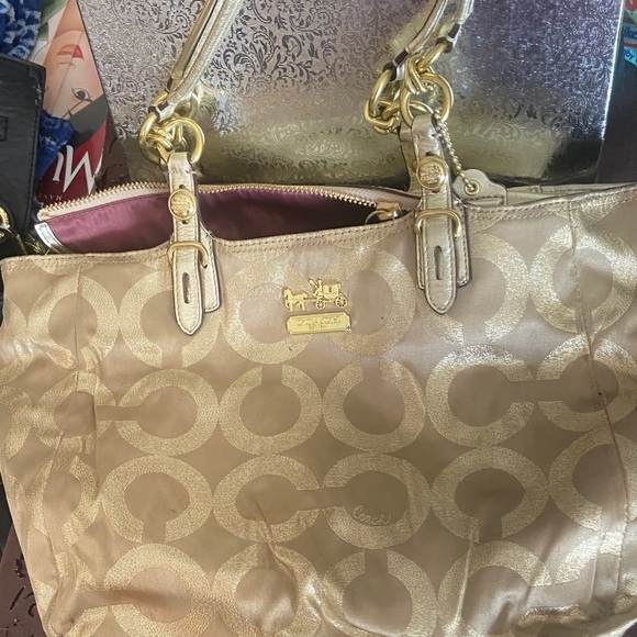 Coach | Bags | Coach Metallic Gold Shoulder Bag | Poshmark